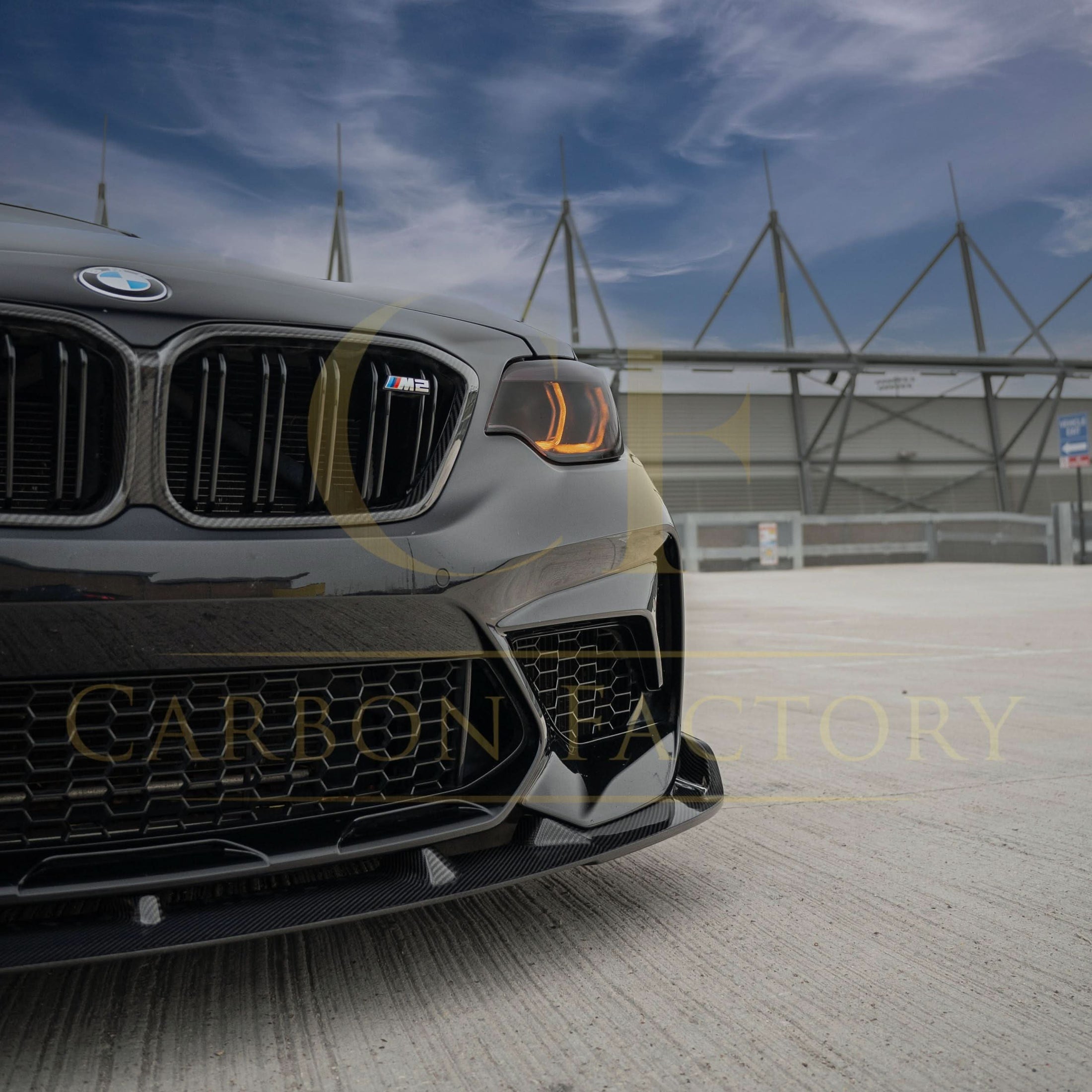 V Style Carbon Fibre Front Splitter for BMW F87 M2C Competition 16-21 ...
