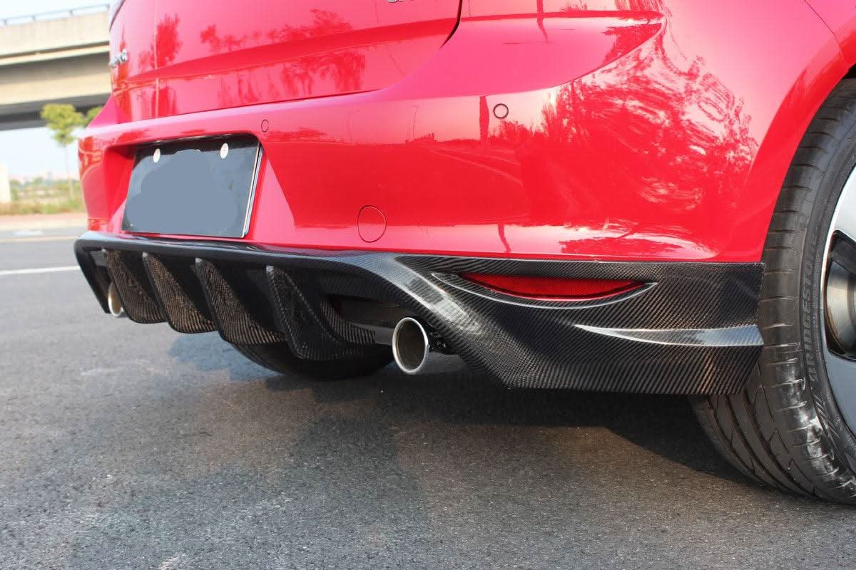 CF Style Carbon Fibre Rear Diffuser for VW Golf MK7 GTI GTD 14-17 ...