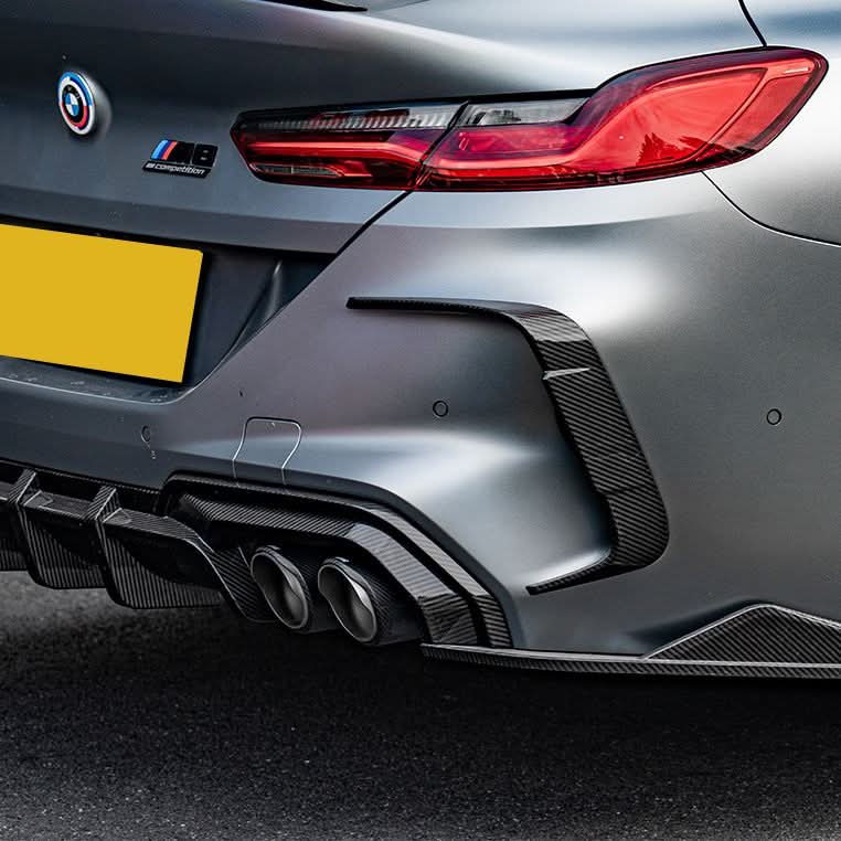 SQ Style Pre-Preg Carbon Fibre Rear Trims for BMW F91 F92 M8 20-Presen ...