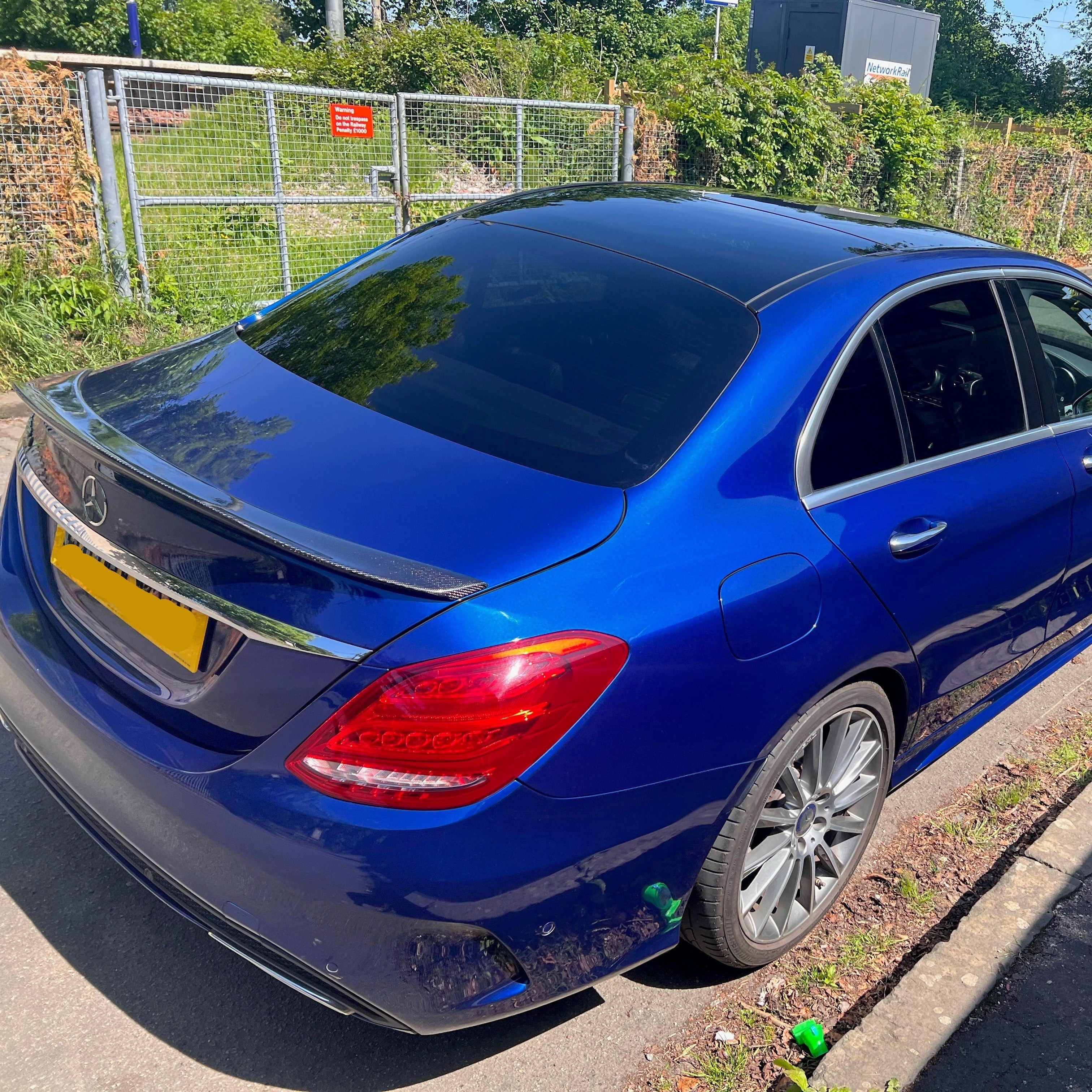 PSM Style Carbon Fibre Boot Spoiler for Mercedes Benz W205 C Class 15 ...